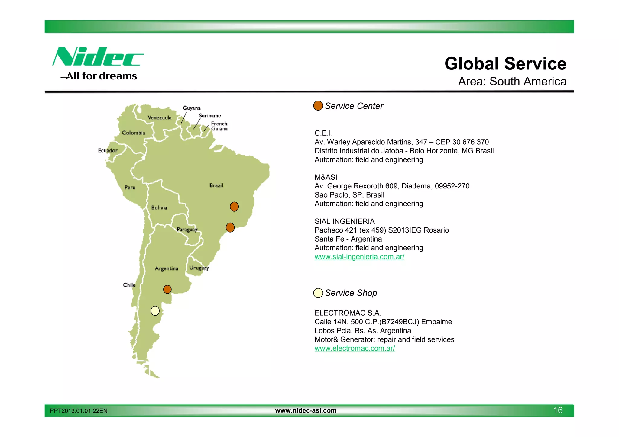 Nidec asi service capabilities overview | PPT