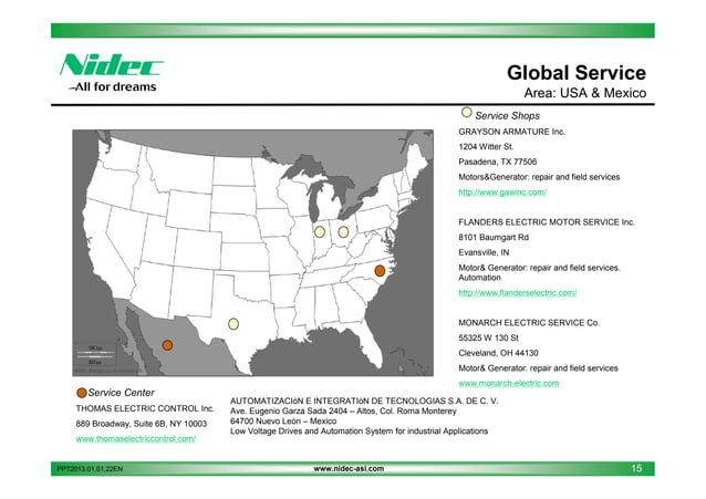 Nidec asi service capabilities overview | PPT