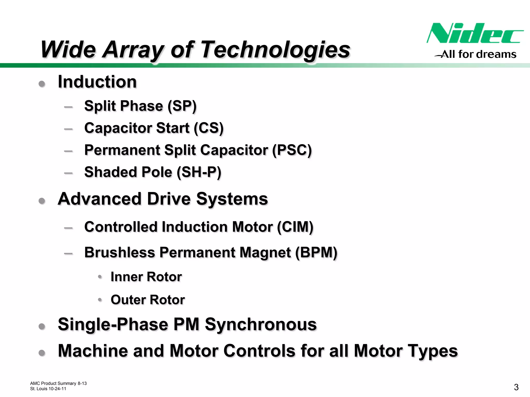 Nidec motor appliance motors and controls | PDF