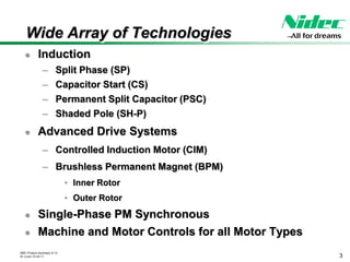 Nidec motor appliance motors and controls | PPT