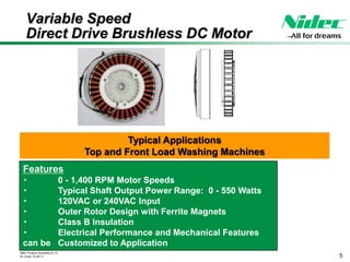 Nidec motor appliance motors and controls | PDF