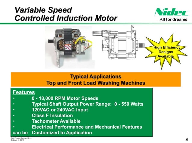 Nidec motor appliance motors and controls | PPT