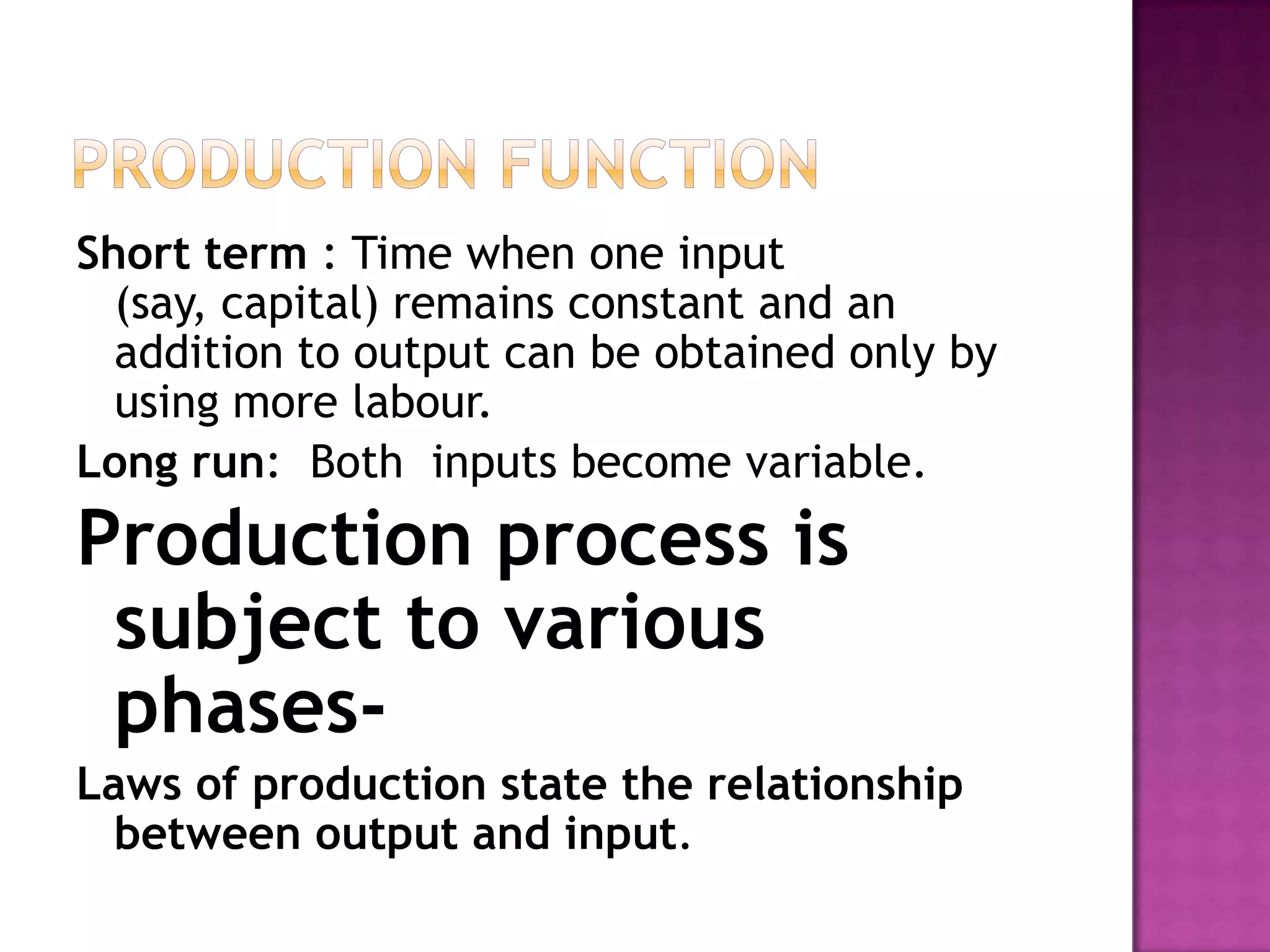 Nidhi ppt (production function) | PPT