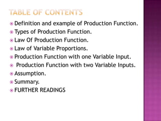 Nidhi ppt (production function) | PPT
