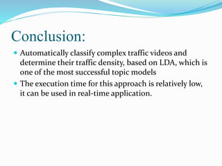 New Method for Traffic Density Estimation Based on Topic Model | PPTX
