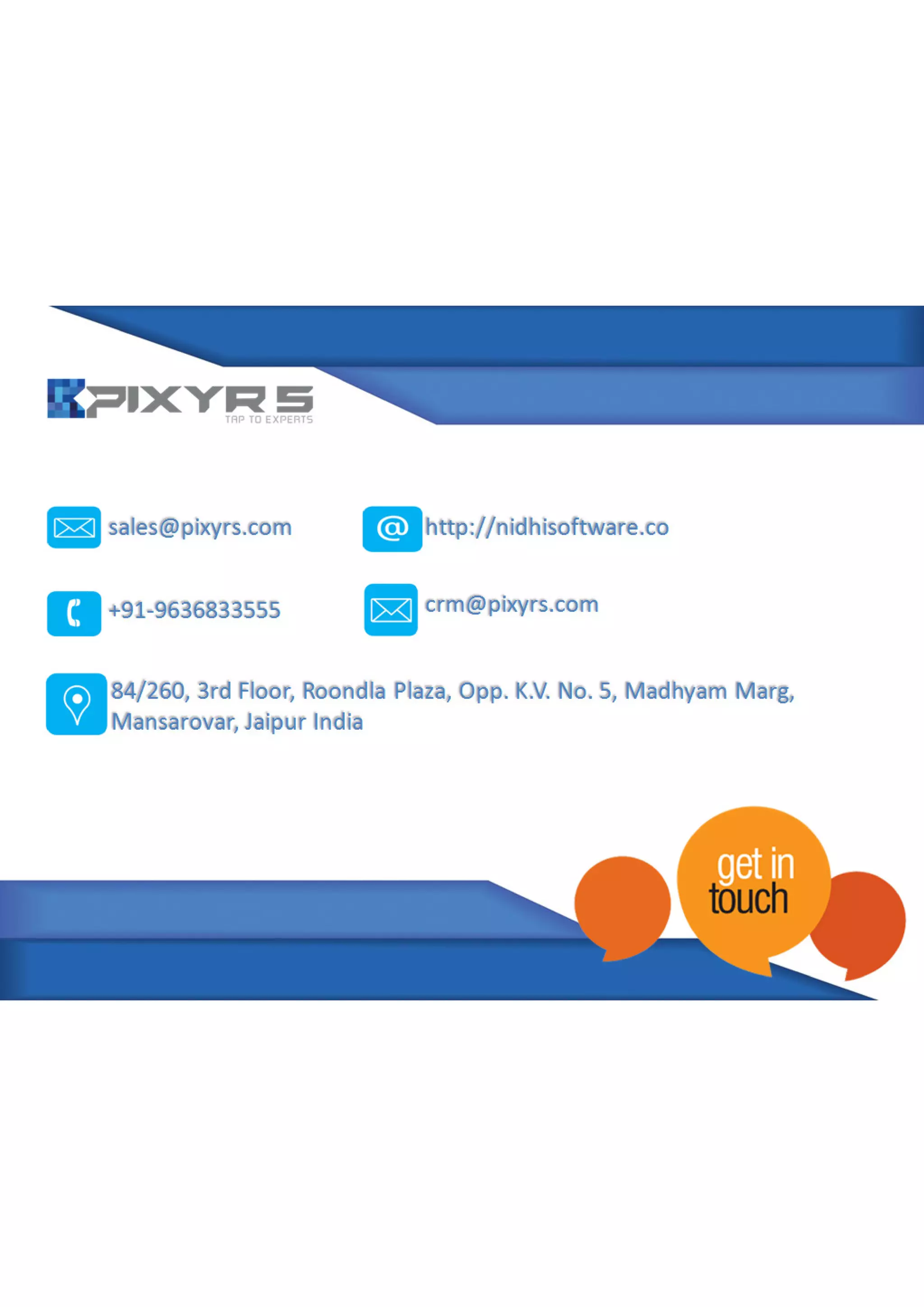 Nidhi_Software_Pixyrs_Softech | PDF