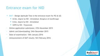 Nid, nift entrance & ceed, nata preparation | PPT