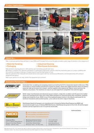 Nido Industrial Cleaning Equipment Brochure | PDF
