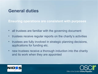 NIDOS/OSCR Governance Workshop - Trustee Duties | PPT