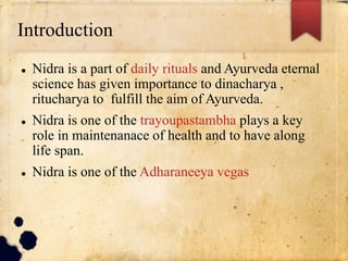 Presentation on nidra ,types of nidra ,different views | PPTX