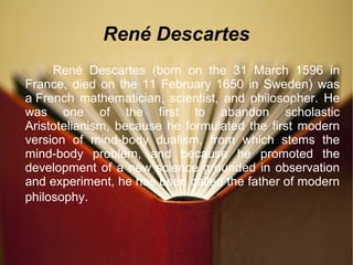 PO WER - XX LO Gdańsk - René Descartes | PPT