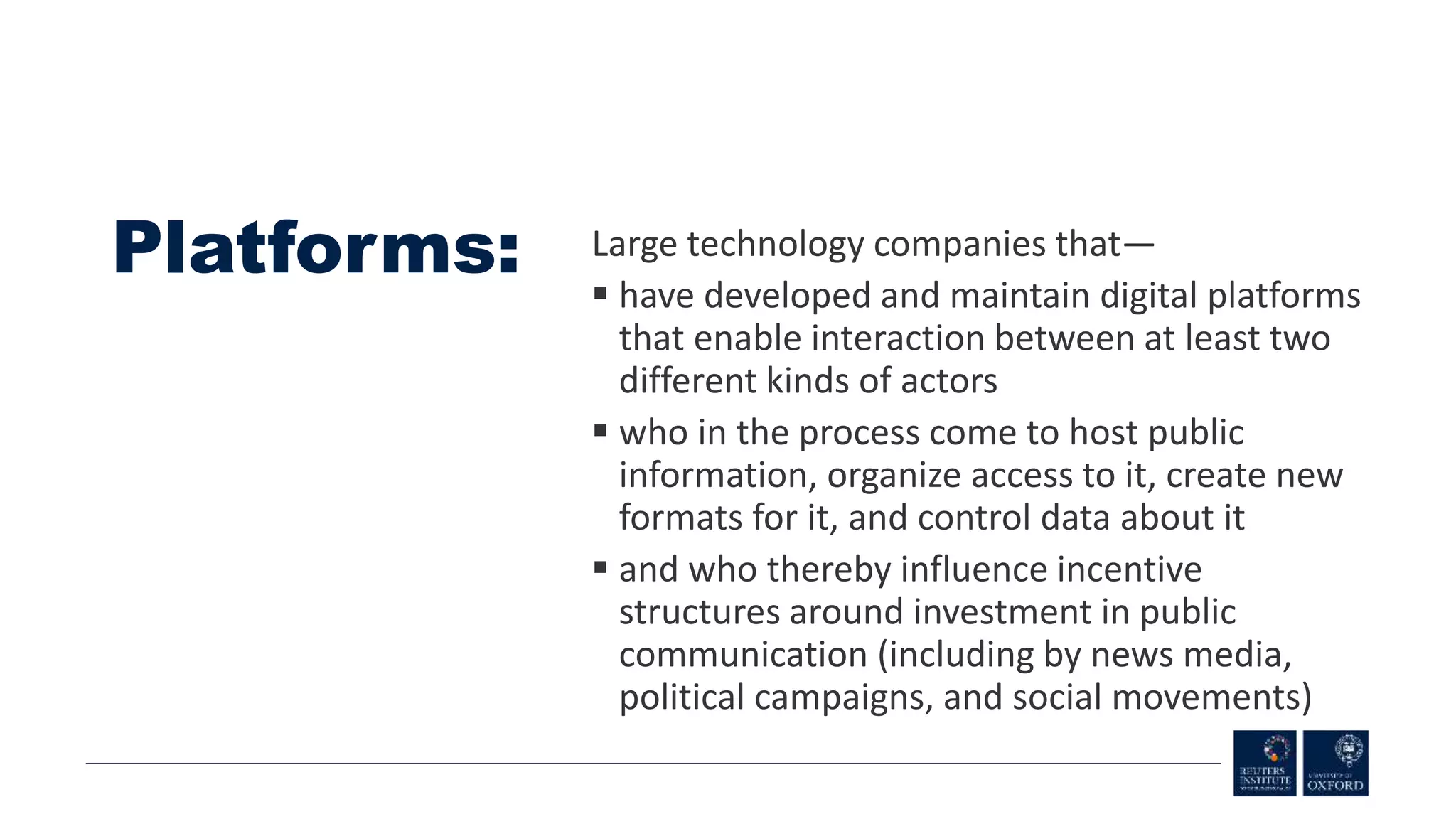 The Rise of Platforms: findings, questions, challenges, and ...