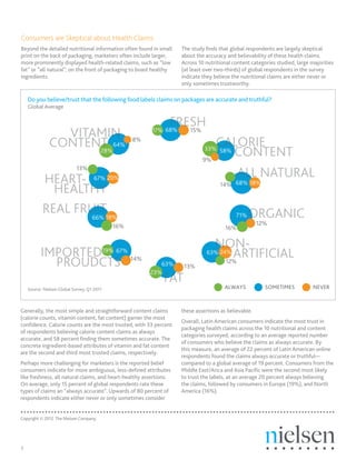 Nielsen global food labeling report jan2012 | PDF