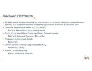 REVIEW OF HYDROMETALLURGICAL FLOWSHEETS FOR TREATMENT OF BLACK MASS | PDF