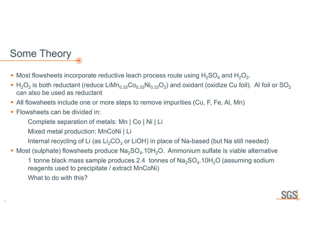 REVIEW OF HYDROMETALLURGICAL FLOWSHEETS FOR TREATMENT OF BLACK MASS | PDF