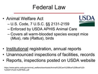 Niemi, Regulatory Oversight of Laboratory Primates | PDF