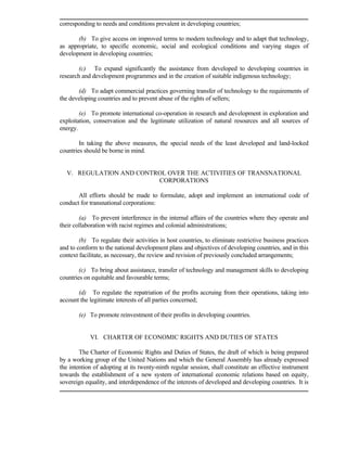 NEW INTERNATIONAL EEOCNOMIC ORDER - UN GENERAL ASSEMBLY RESOLUTIONS AND ...