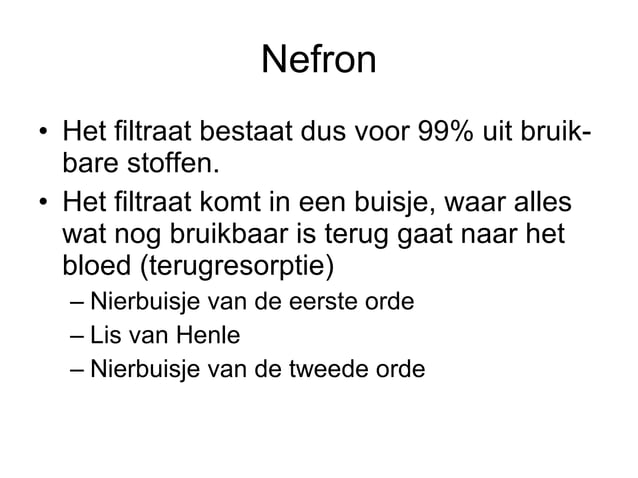 Nieren En Urinewegen Aangepast N3 | PPT