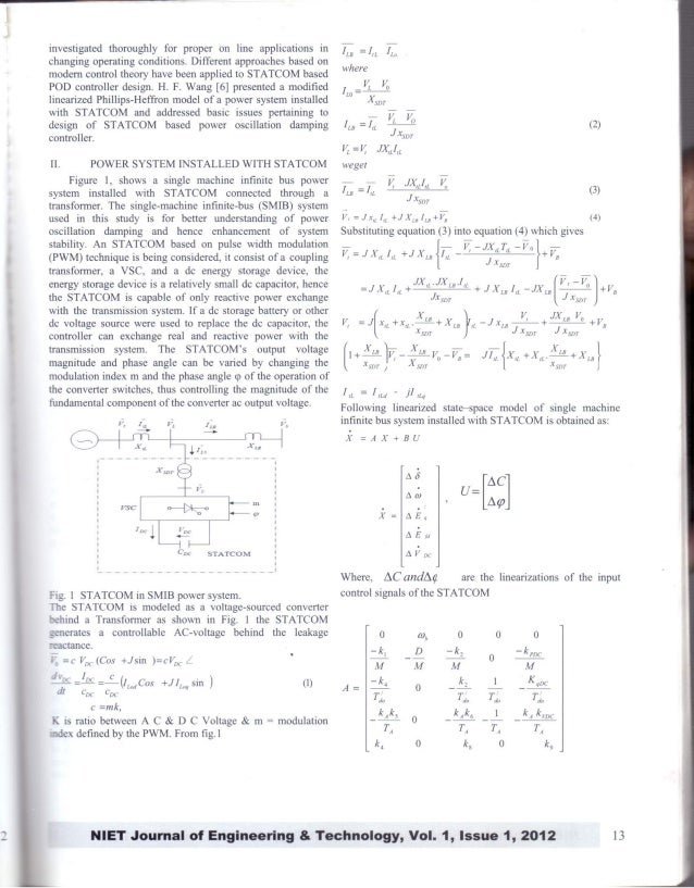 Power System Stability Enhancement With STATCOM Power Oscillation Damping Controller | PDF ...