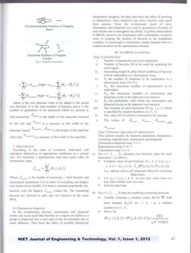 Nature Inspired Optimization Technique : Bacterial Foraging Algorithm | PDF