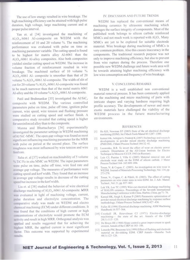 Research And Development In Wire Electrical Discharge Machining(WEDM ...