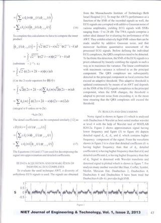 ECG Signal Enhancement Using Wavelet Transform | PDF