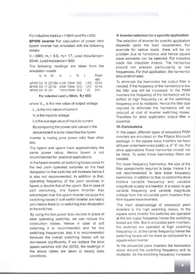 Performance Comparison Of High Frequency Single Phase PWM Inverters Using PSpice | PDF