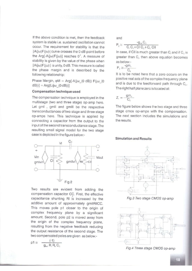 Design Of Phase Compensation Circuits For Multistage OP-AMP | PDF
