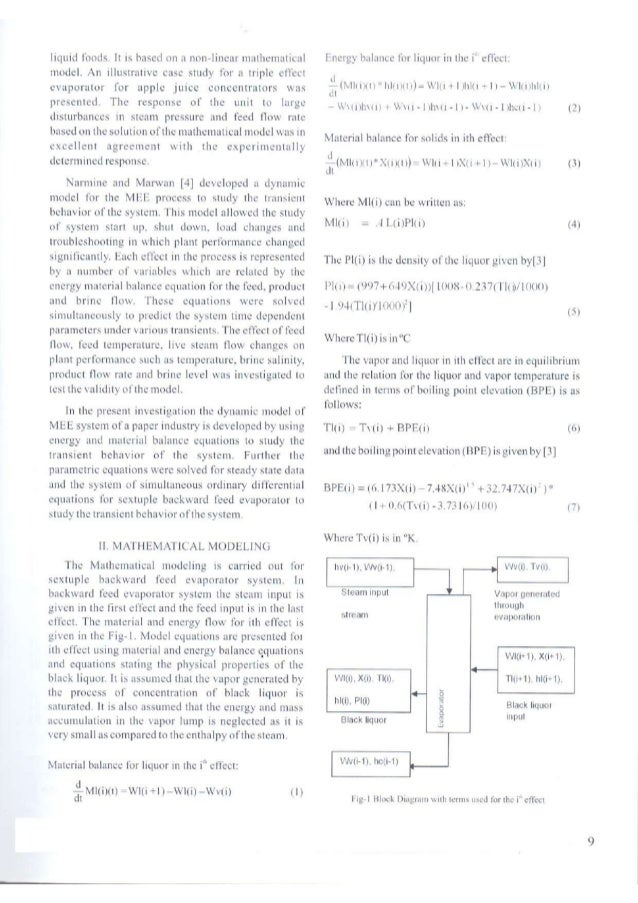 Dynamic Simulation Of Multiple Effect Evaporators In Paper Industry Using MATLAB | PDF