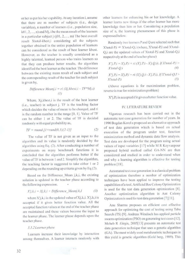 Automated Test Case Genration On The Basis Of Branch Coverage Using Teaching Learning Based