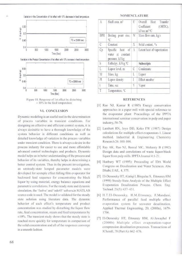 Simulation Of Steady State And Dynamic Response Of Multi -Effect Evaporators In Paper Industry | PDF