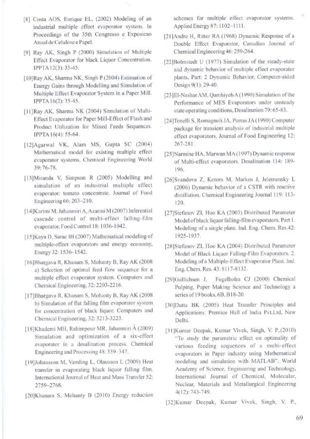 Simulation Of Steady State And Dynamic Response Of Multi -Effect Evaporators In Paper Industry | PDF