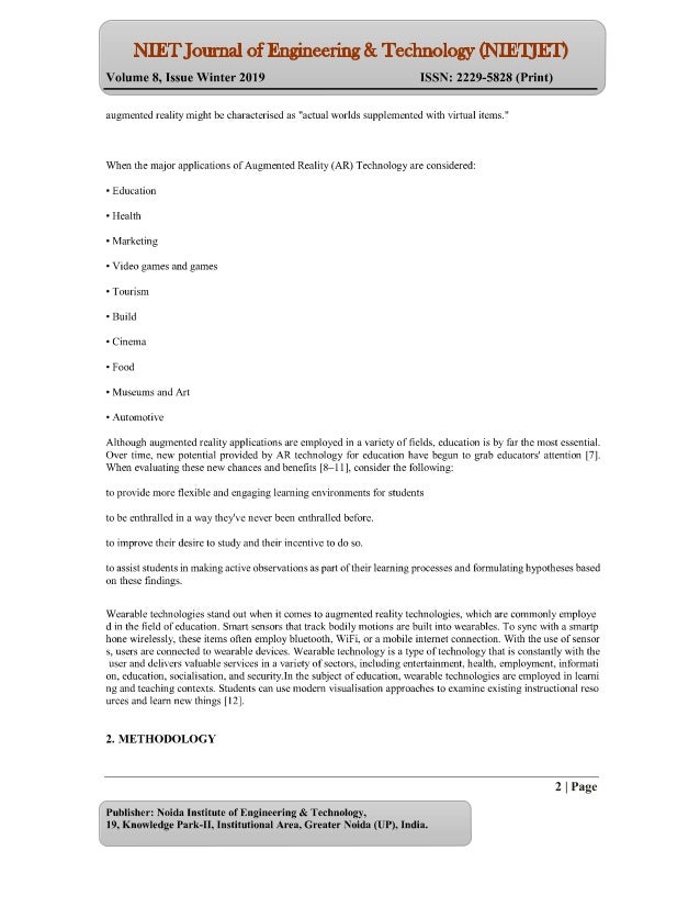 STUDY OF AUGMENTED REALITY BASED APPLICATIONS IN EDUCATION | PDF