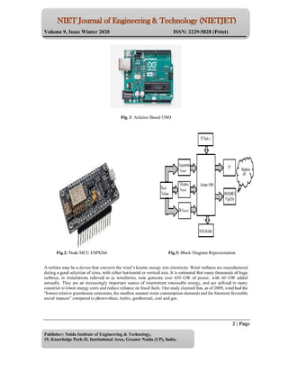 FAULT DIAGNOSIS AND CONDITION MONITORING OF WIND TURBINE USING ARDUINO ...
