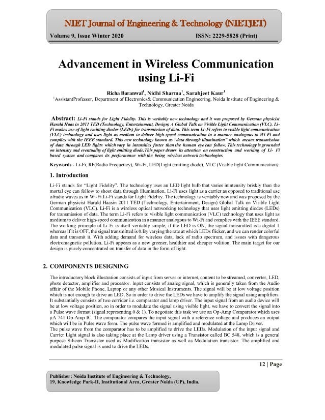 Advancement In Wireless Communication Using Li-Fi | PDF