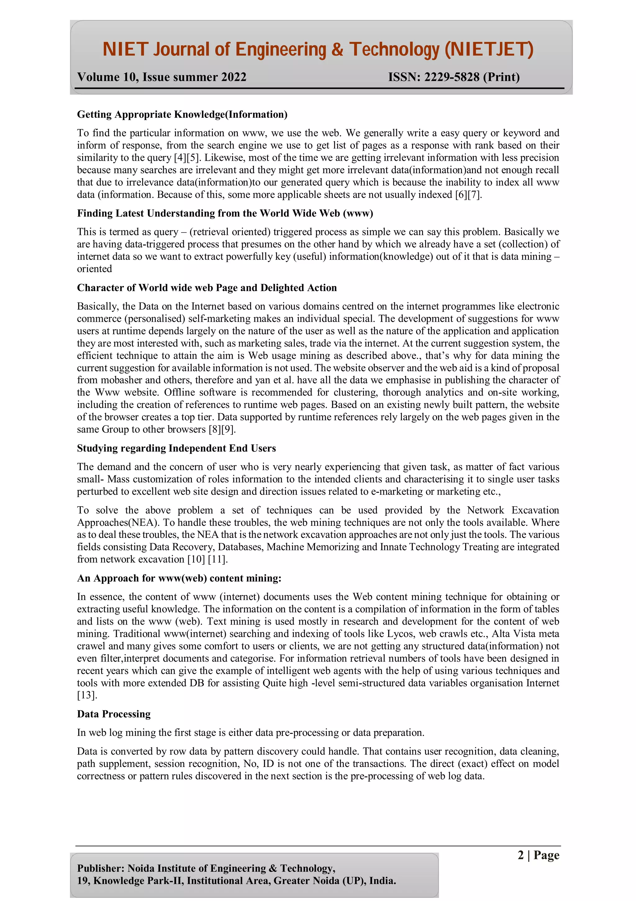 A Clustering Based Approach for knowledge discovery on web. | PDF