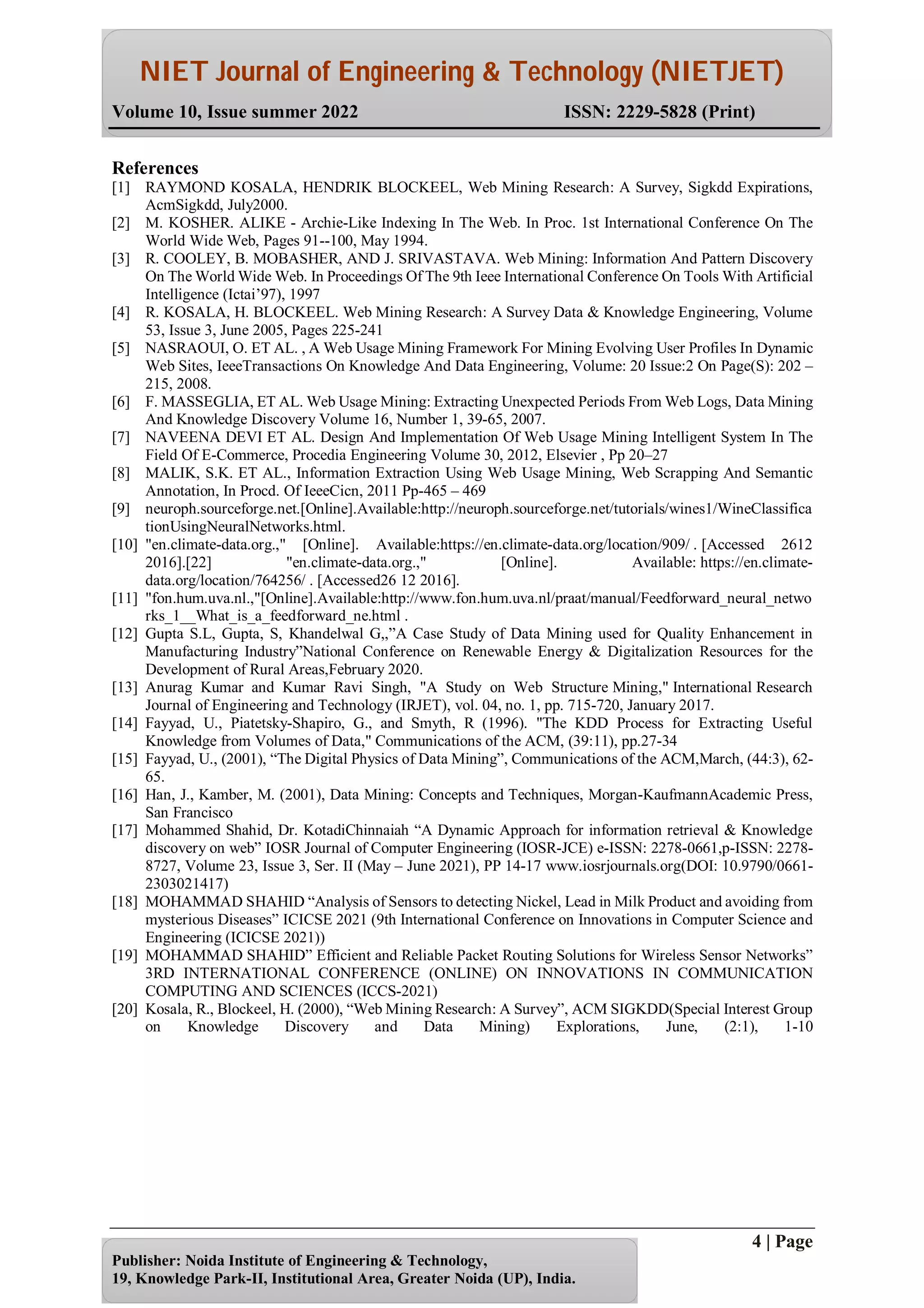 A Clustering Based Approach for knowledge discovery on web. | PDF