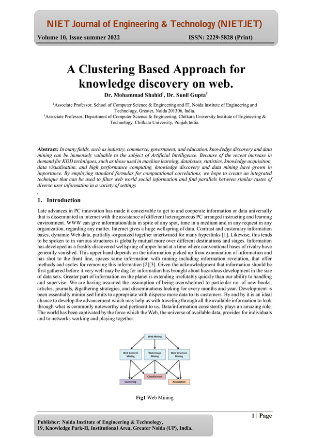 A Clustering Based Approach for knowledge discovery on web. | PDF