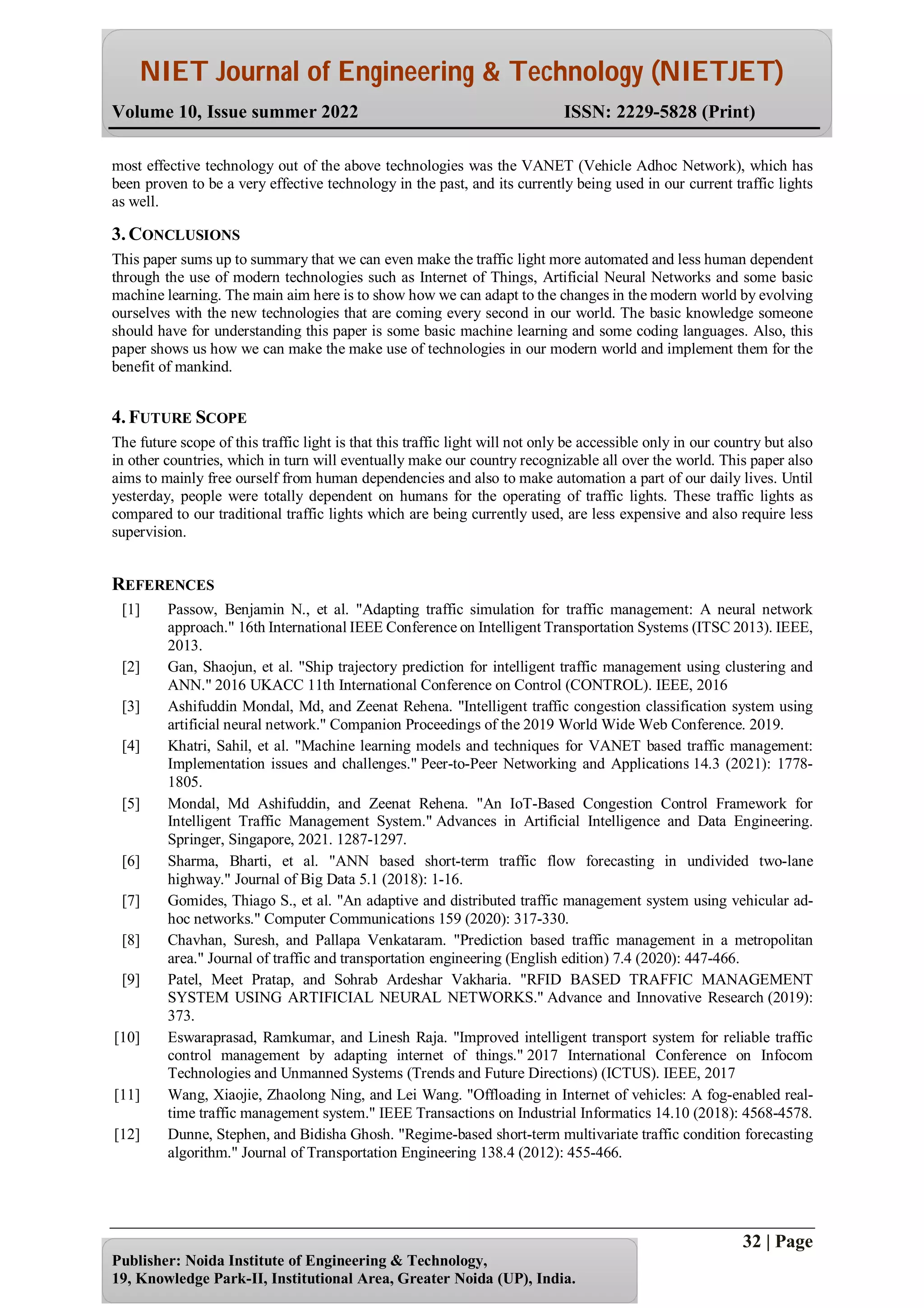 A Review paper on Artificial Neural Network: Intelligent Traffic Management System | PDF