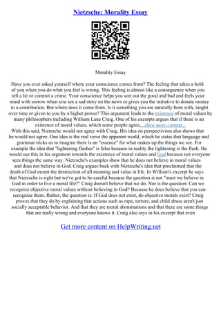 Nietzsche Essay | PDF