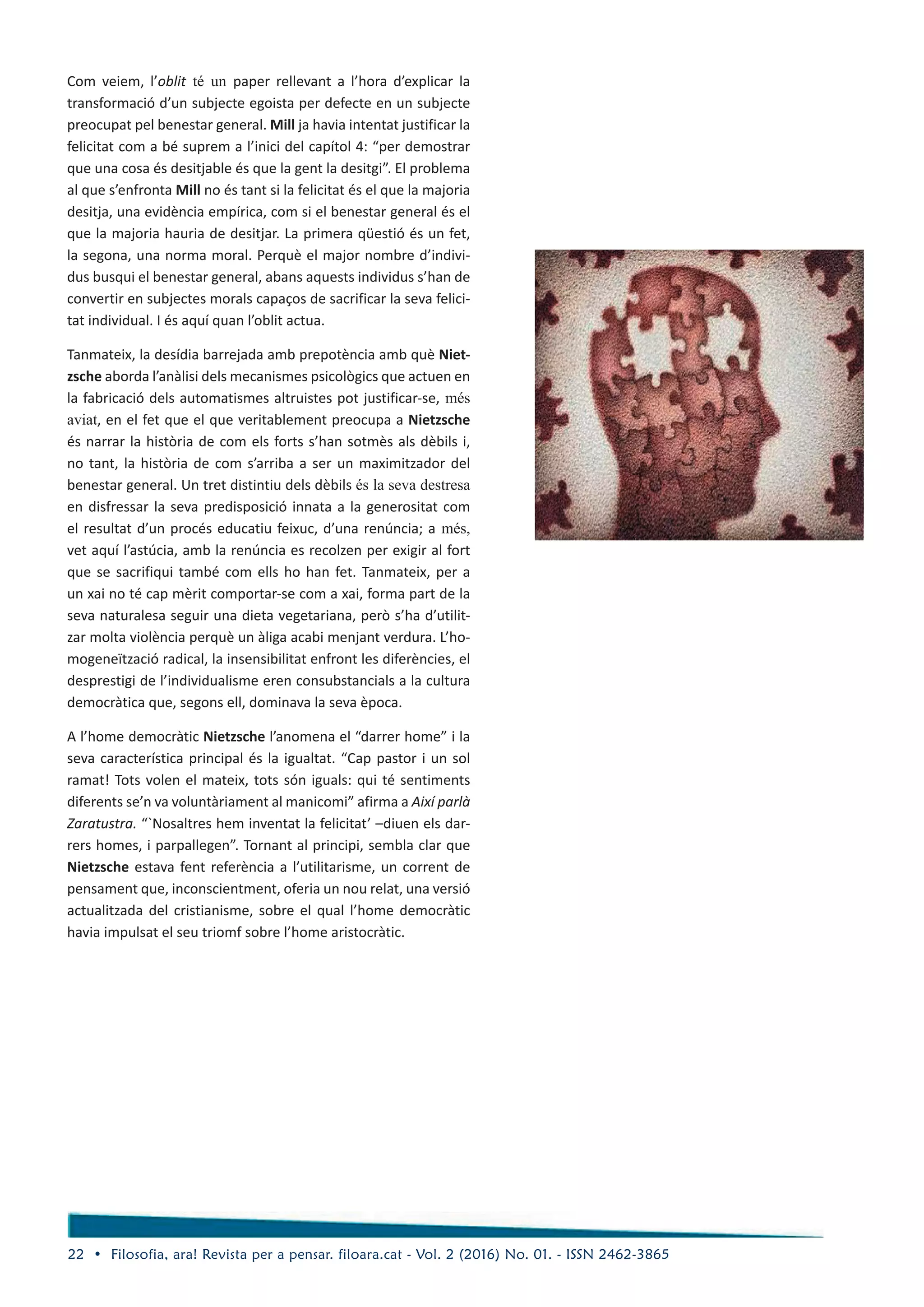 Nietzsche interpreta l'utilitarisme. | PDF