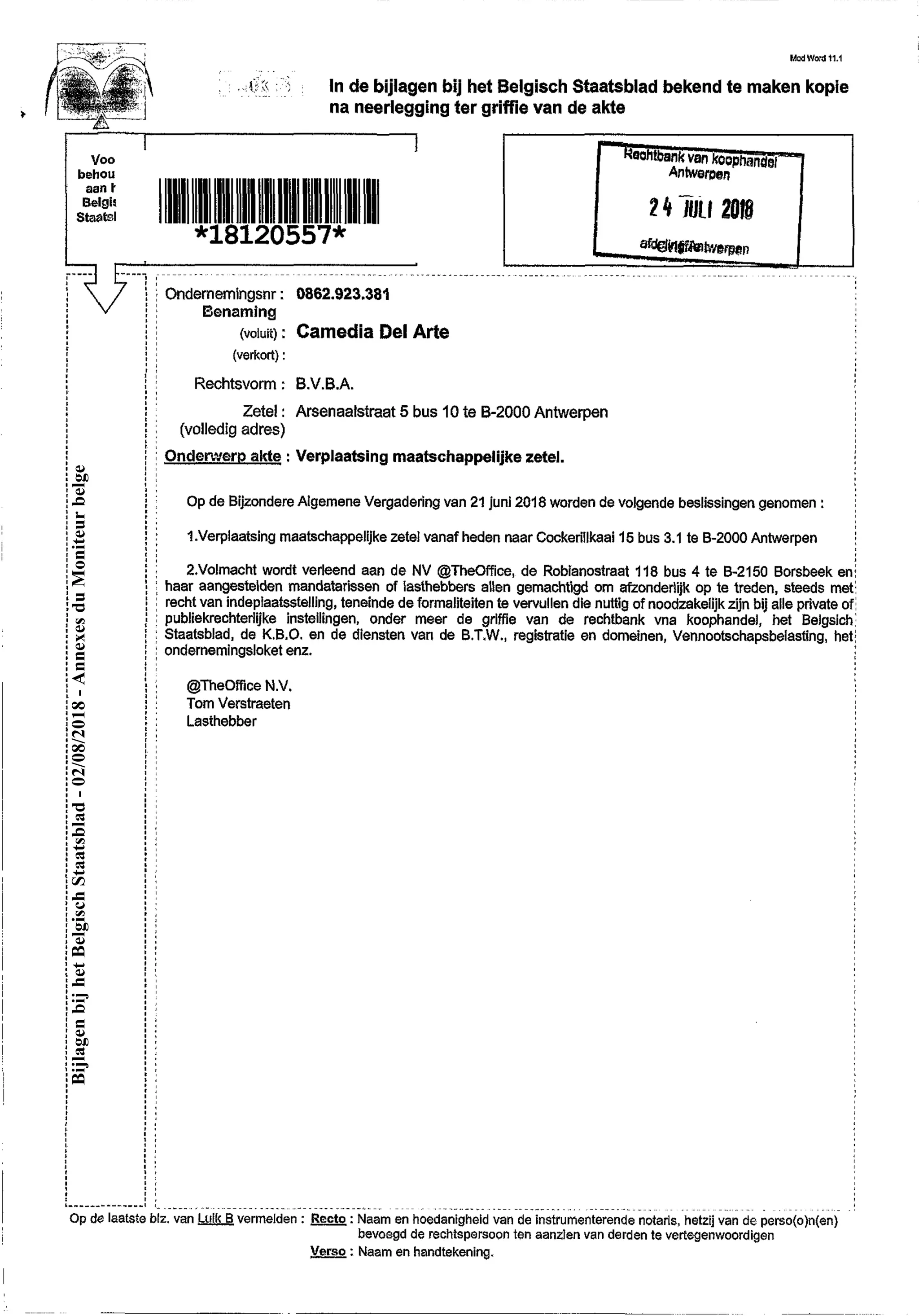 Nieuw adres voor BVBA Kobe Ilsen | PDF