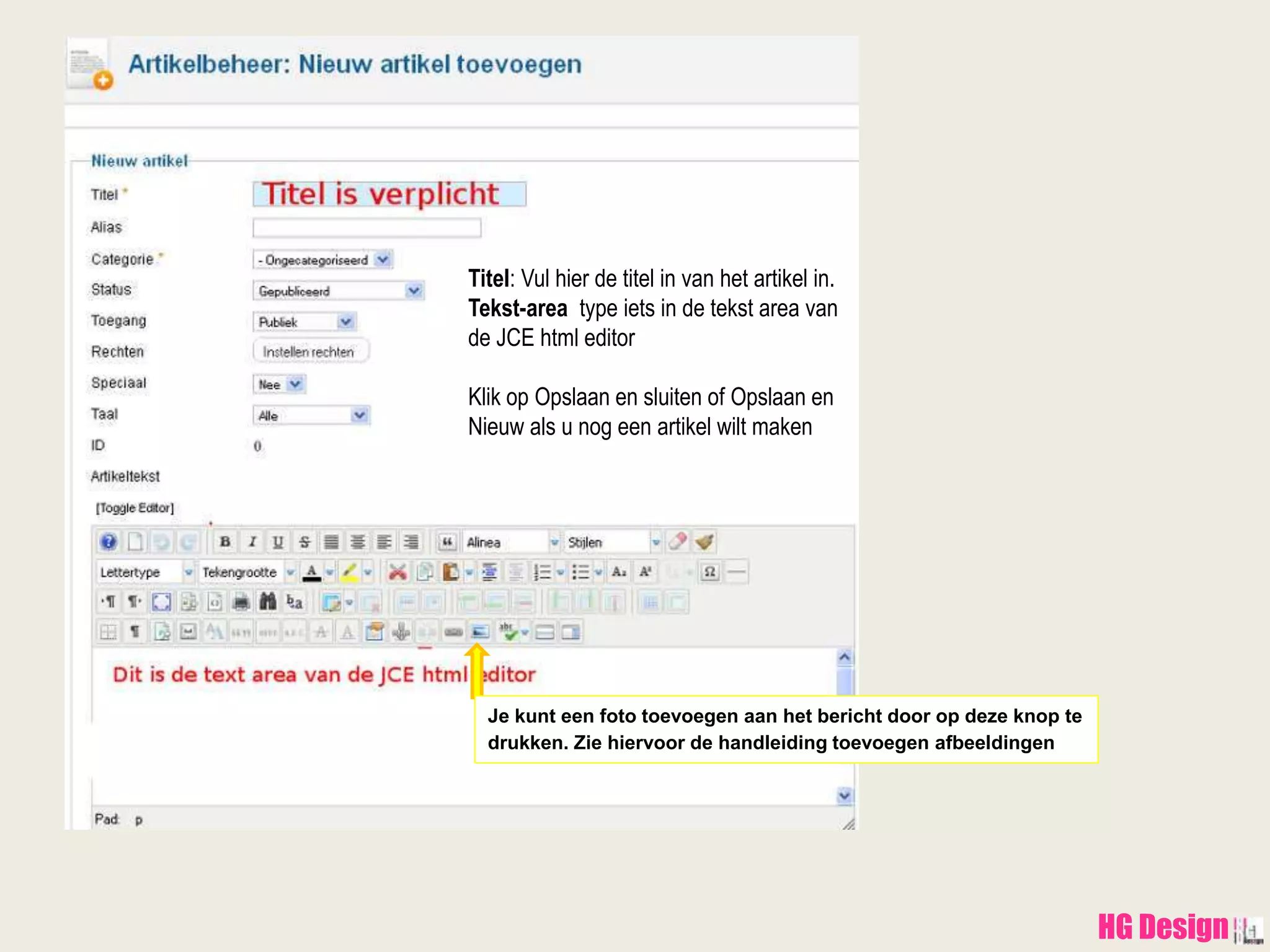 Nieuw artikel maken voor website | PPTX