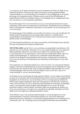 Nieuwsblad.be mag 'Pools concentratiekamp' schrijven | PDF