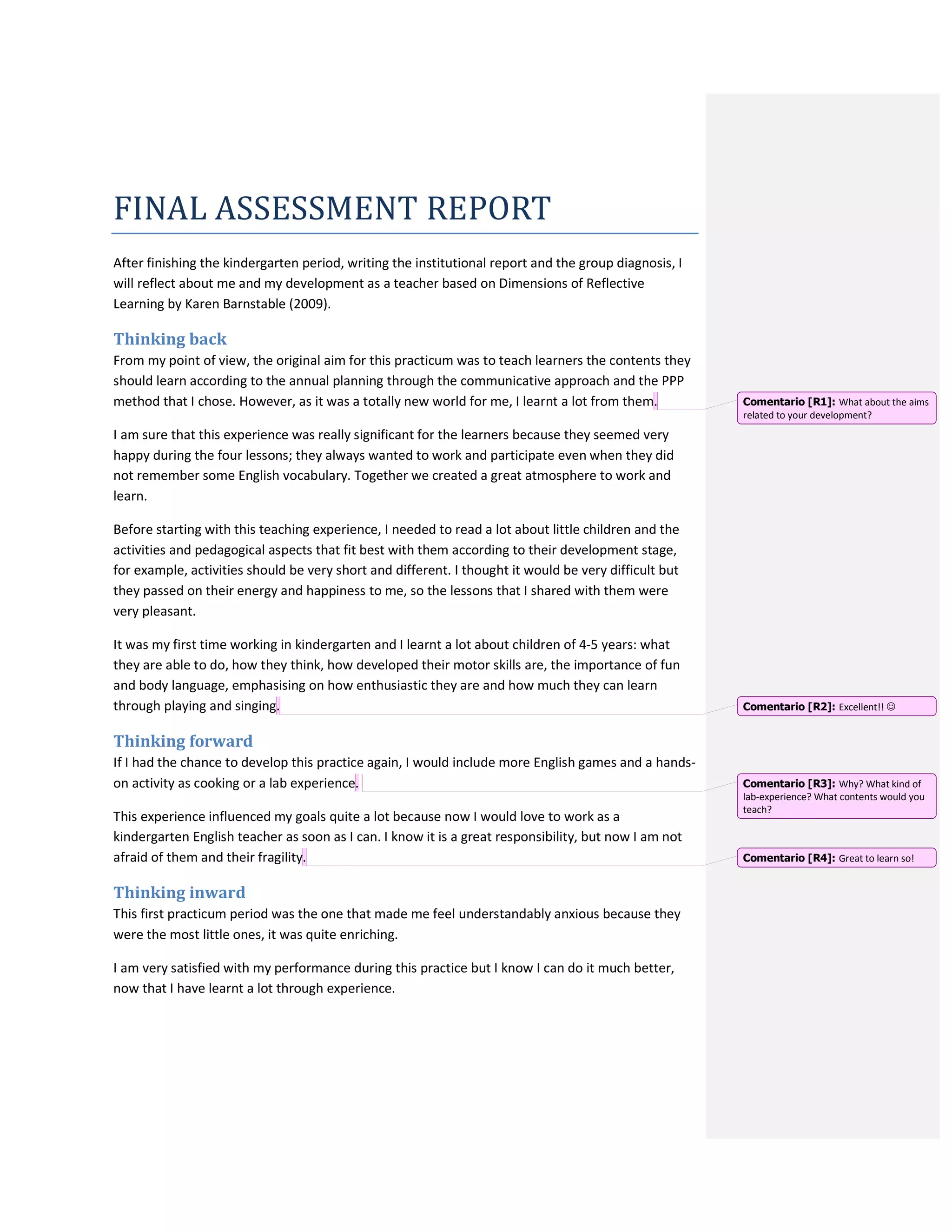 Final reflections | PDF