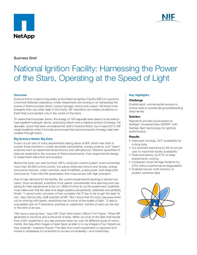 National Ignition Facility: Harnessing the Power of the Stars ...