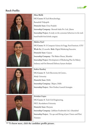 Niftem mba 19-batch profile (Hiring /Recruitment) | PDF