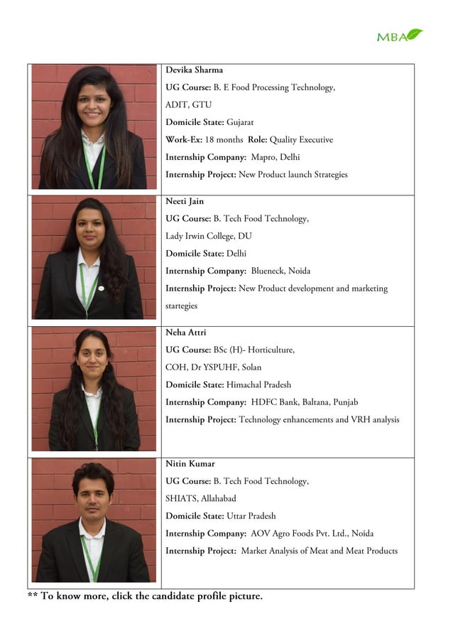 Niftem mba 19-batch profile (Hiring /Recruitment) | PDF