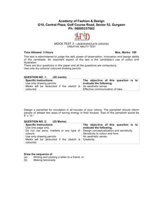 Nift mock test - cat 3 | PDF