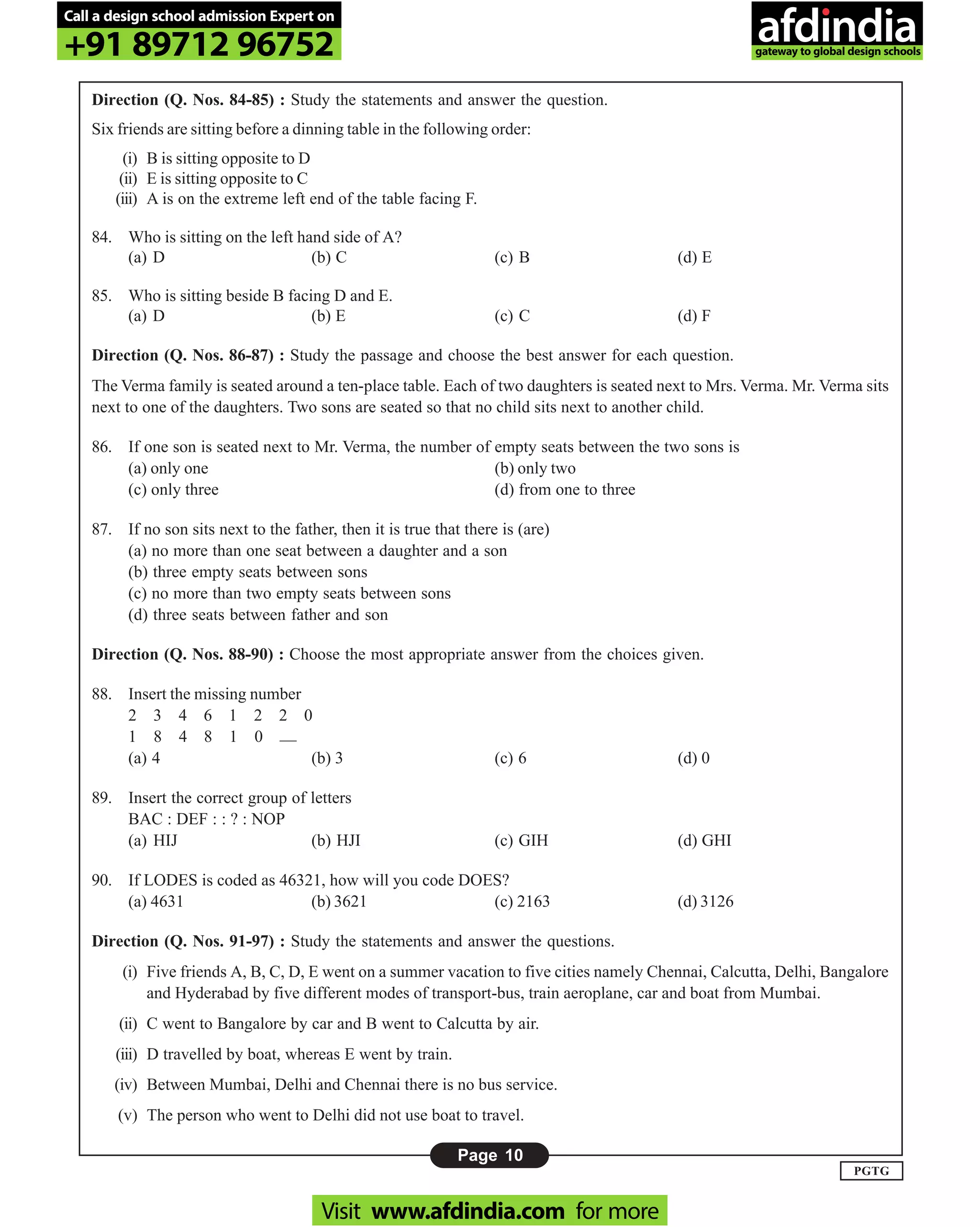Nift pg technology sample question paper gat | PDF